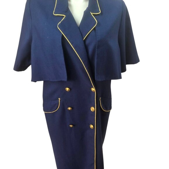 Allison Blaire | Dresses | Allison Blair 8s90s Navy Military Dress 6w ...